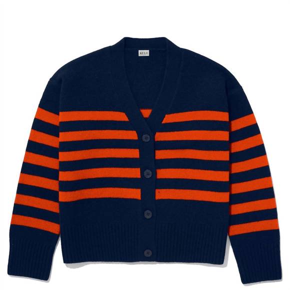 KULE | Sweaters | New Kule The Raffa Striped Cardigan In Navypoppy ...
